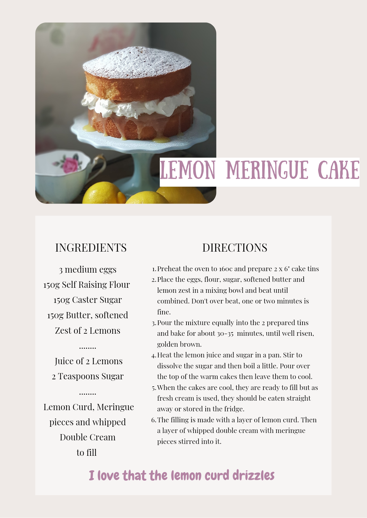 Lemon Meringue Cake – Blissfully Baked